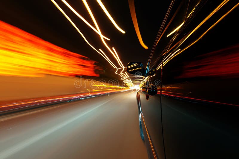 Night, high-speed car stock photo. Image of overtaking - 29058318