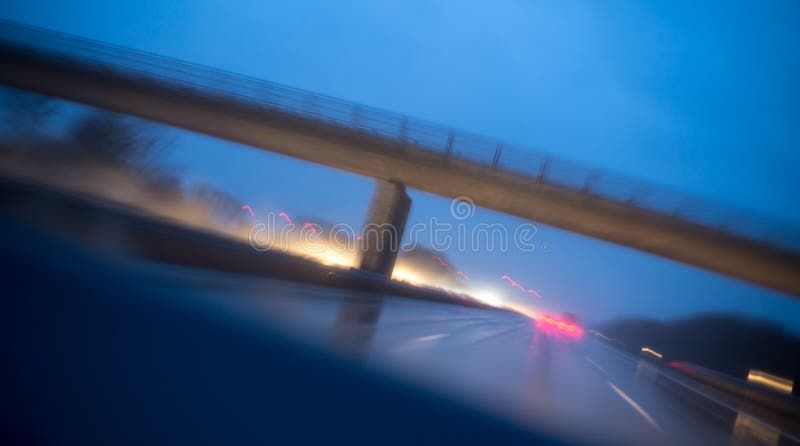 Night Highway Bad Weather Background Stock Photo - Image of germany ...