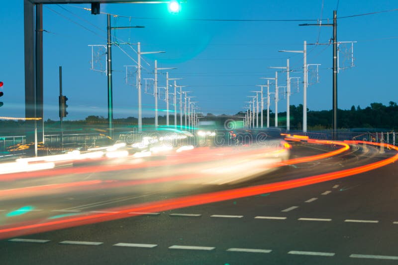 Night highway motion stock photo. Image of traffic, light - 77426686