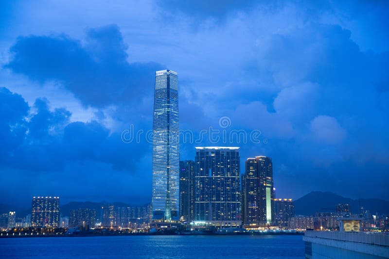 Night at hongkong stock photo. Image of international - 67210456