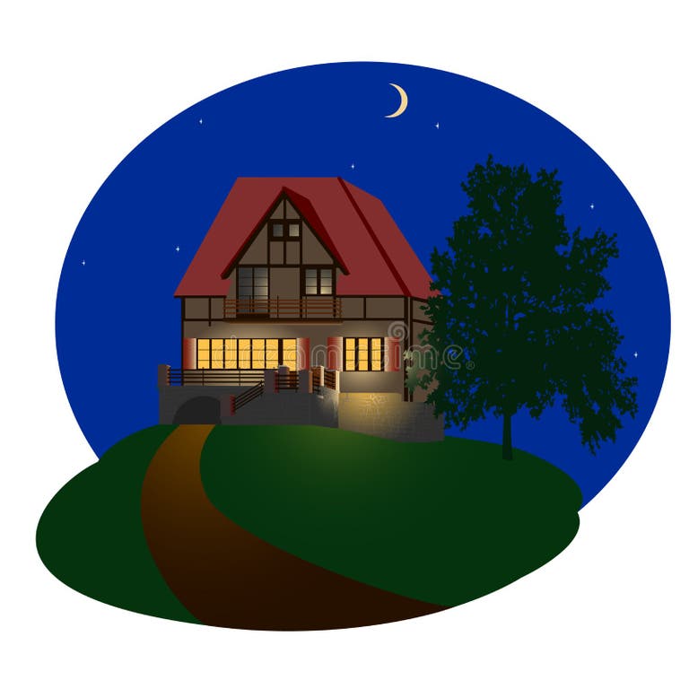 House Exterior Night Stock Illustrations – 43,728 House Exterior Night ...