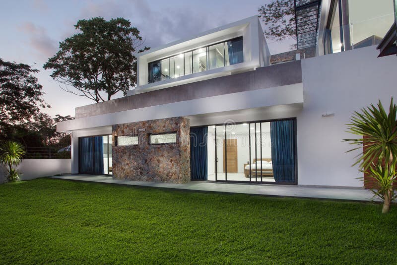 Night house stock image. Image of holiday, real, perspective - 82283429