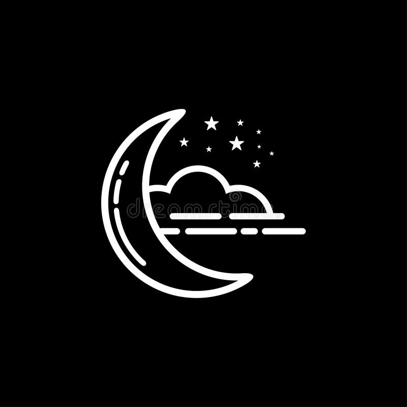 Night Icon Moon Cloud and Star Vector Stock Vector - Illustration of ...