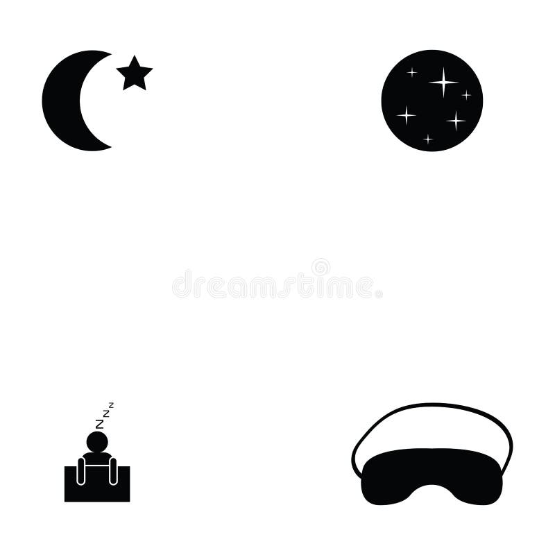 Night icon set stock vector. Illustration of night, black - 120569454