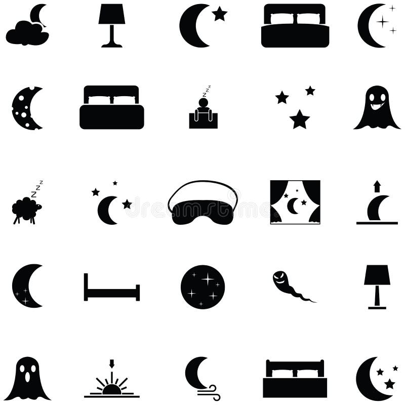 Night icon set stock vector. Illustration of weather - 120569457