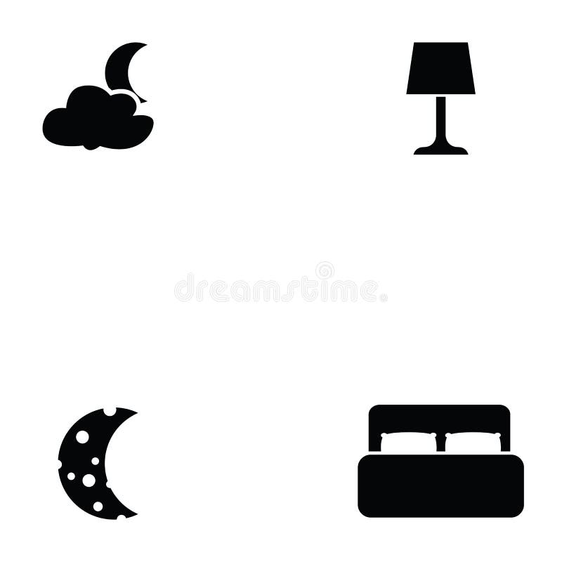 Night icon set stock vector. Illustration of sleeping - 120569540