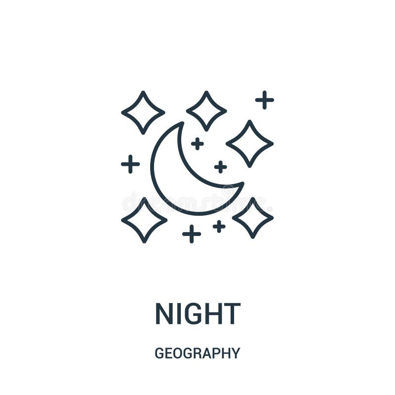 Night Icon Vector from Miscellaneous Collection. Thin Line Night ...