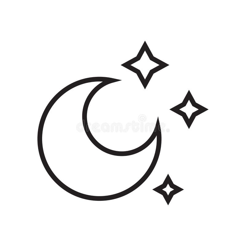Night Icon Vector Sign and Symbol Isolated on White Background, Night ...