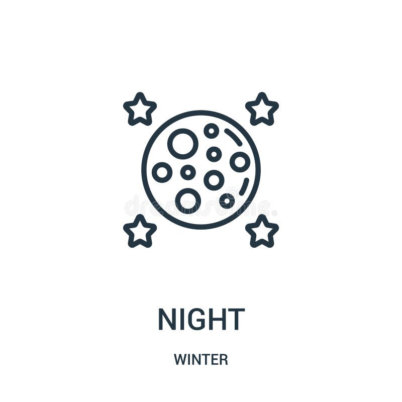 Night Icon Vector from Miscellaneous Collection. Thin Line Night ...