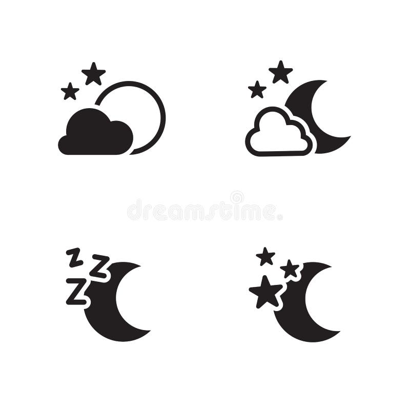 Night icons set stock illustration. Illustration of cosmos - 100101791