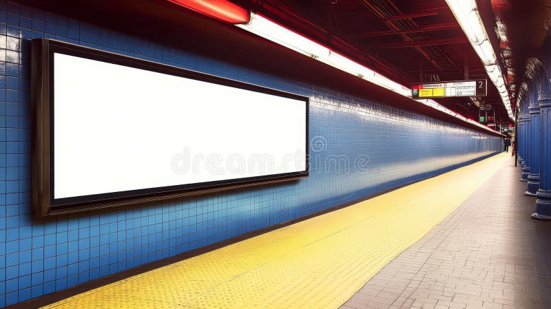 At Night, an Illuminated Billboard Marks the Entrance To an Empty ...