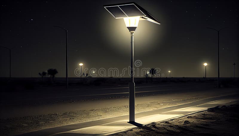Night Illuminated by Moonlight, Street Light and Lantern ,generative AI ...