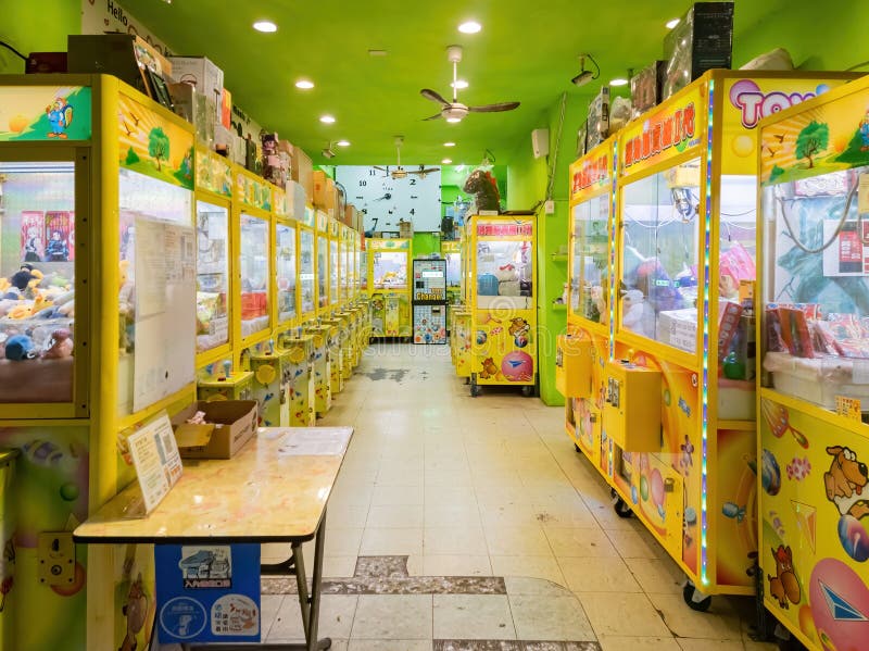 Night Interior View of a Claw Machine Specialist Store Editorial Stock ...