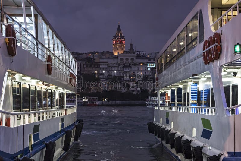 A night in Istanbul stock image. Image of bosphorus, horn - 61659871