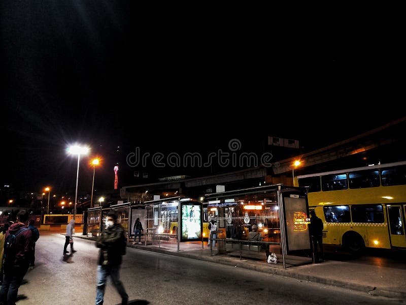 Night in Istanbul Turkey Bus Station Editorial Photography - Image of ...