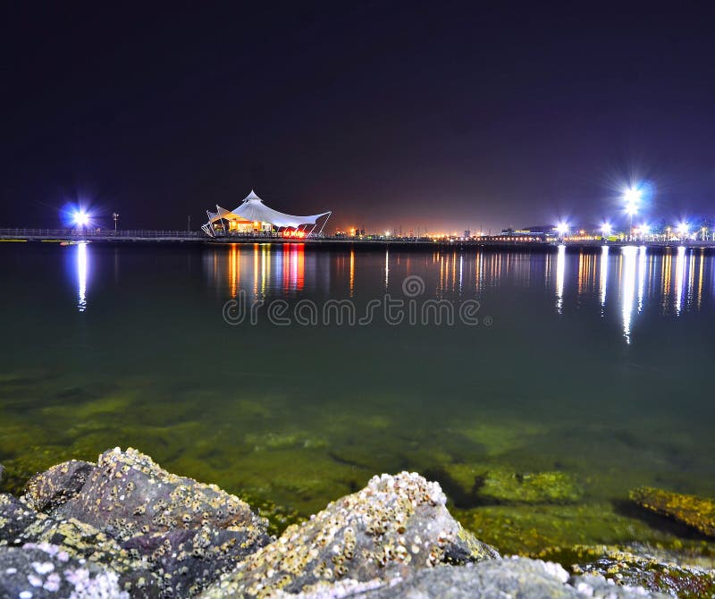 Night at Jakarta stock photo. Image of beach, ancol, jakarta - 99028172