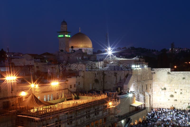 Night Jerusalem stock photo. Image of architecture, middle - 47760744