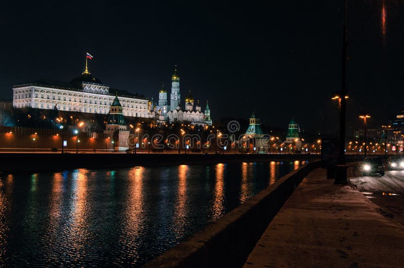 Night Kremlin, Moscow, Russia Stock Photo - Image of vacations, tower ...
