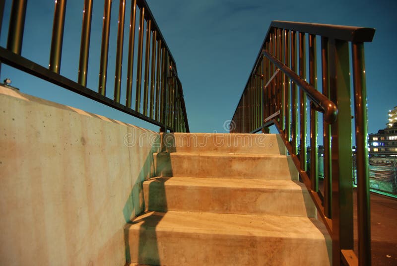 Night ladder stock image. Image of embankment, river, construction ...