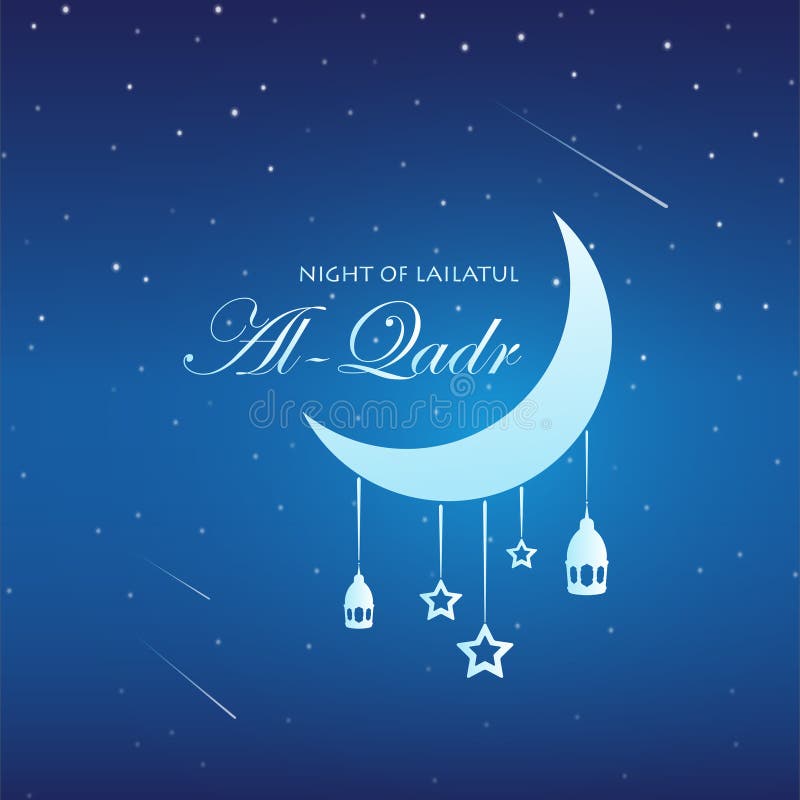 The Night of Lailatul Qadr or Night of Decree Typography Design Stock ...