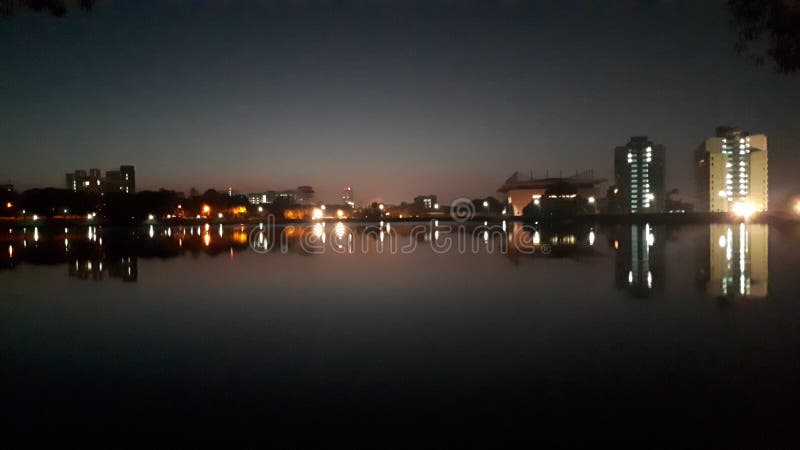 Night at lake stock image. Image of night, view, nature - 128044003