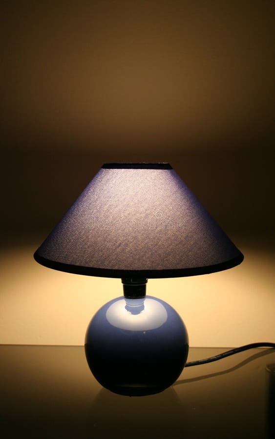 Unusual Lamp on Night Stand Stock Photo - Image of lampshade, table ...