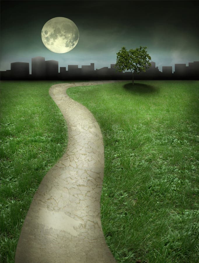 Night Landscape stock illustration. Illustration of curves - 87286846