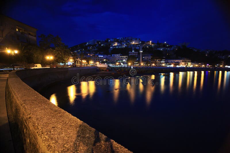 Night landscape island bay stock photo. Image of scene - 60009452