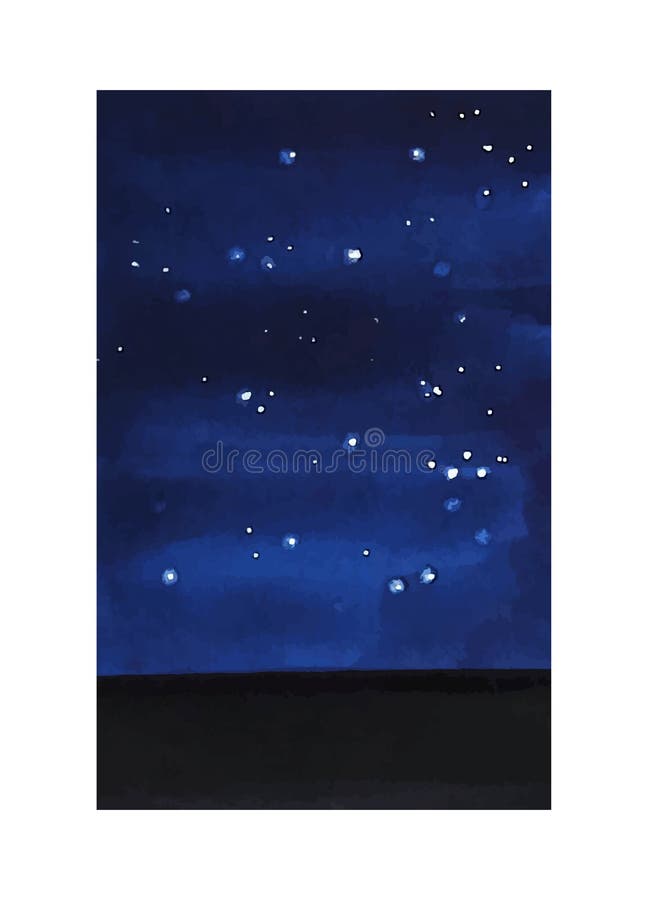 The Night Landscape. Outer Space Starry Design Stock Vector ...