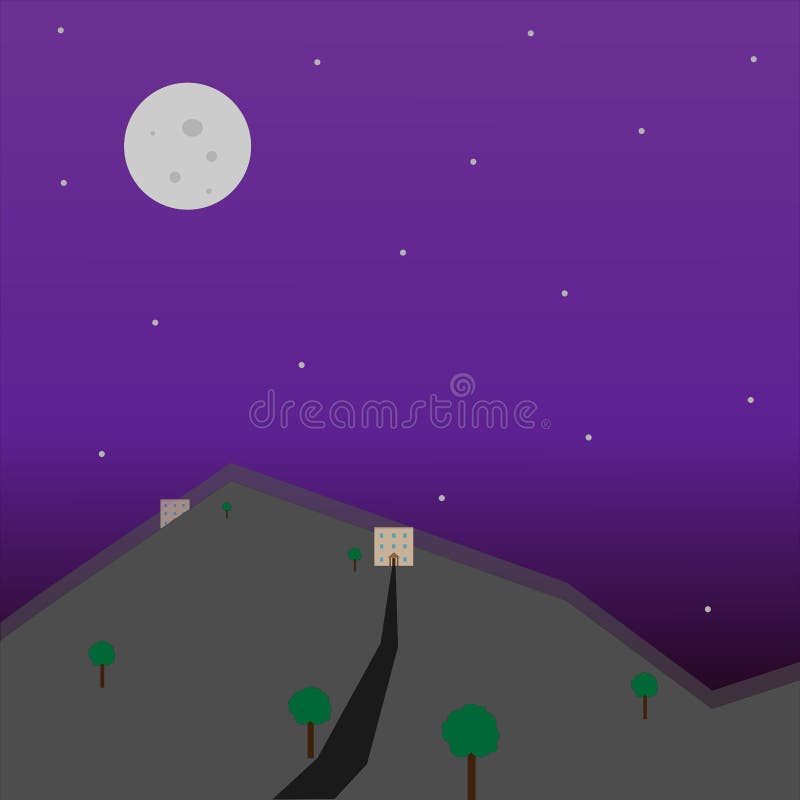 Night landscape stock illustration. Illustration of nice - 99061220