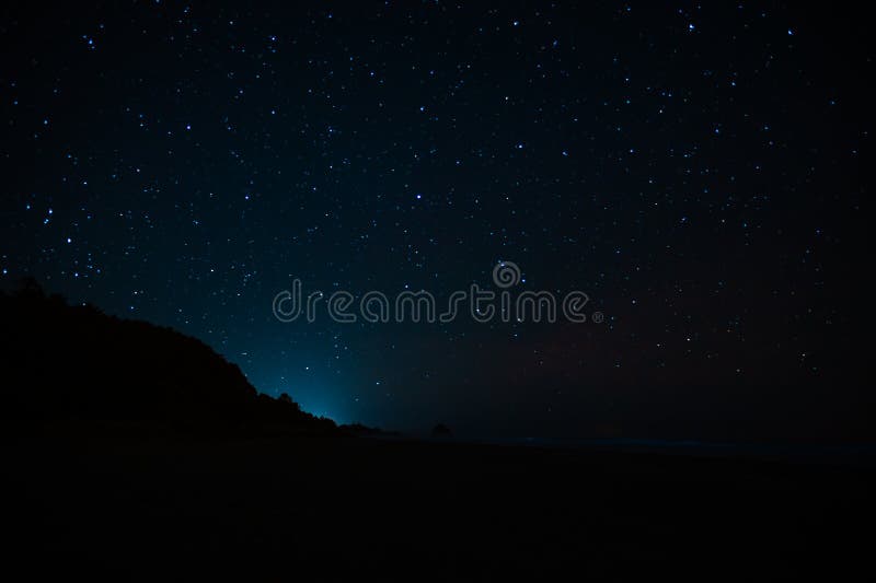 Night Landscape with Starry Sky. Astrology, Space Stock Photo - Image ...