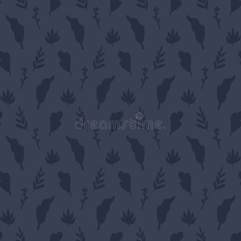 Night Leaf Fall Seamless Pattern. Leaves Dark Repeat Background. Vector ...