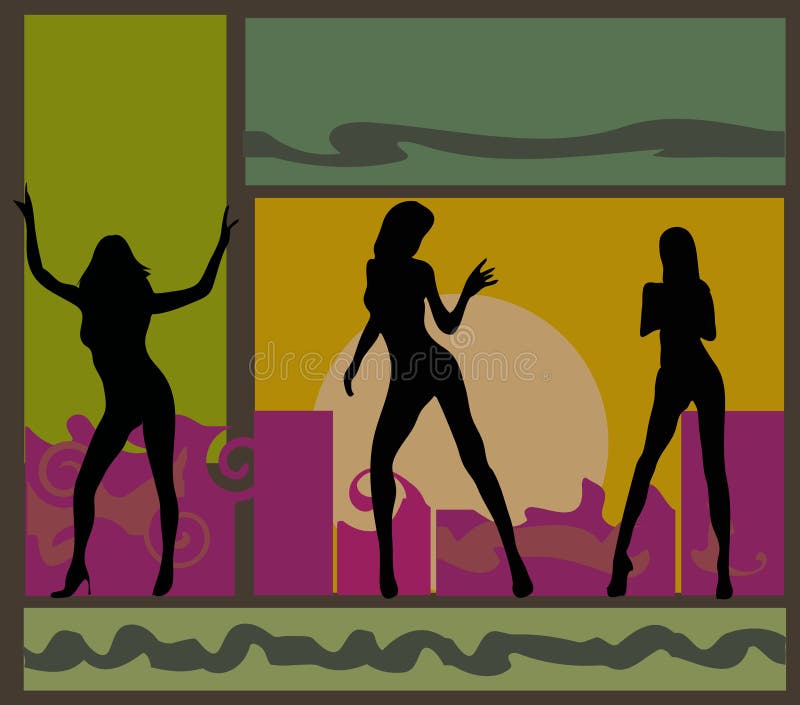 Night life stock vector. Illustration of silhouette, party - 2043458