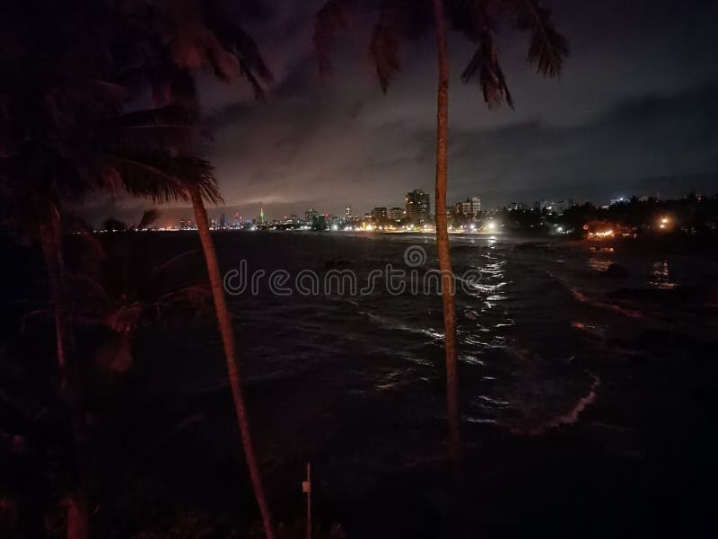 Night Life Colombo City Mount Lavinia Stock Photo - Image of life ...