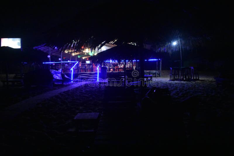 Night Life in Goa Beach with Beautiful Blue Light Stock Image - Image ...