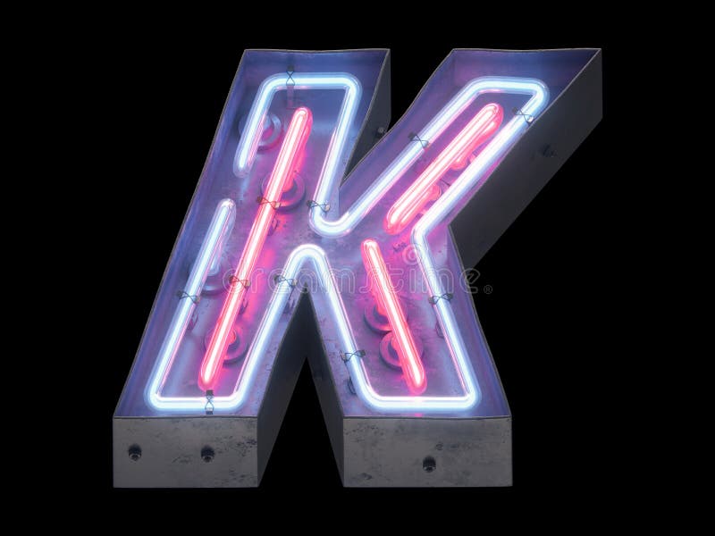 Night light alphabet. stock illustration. Illustration of electric ...