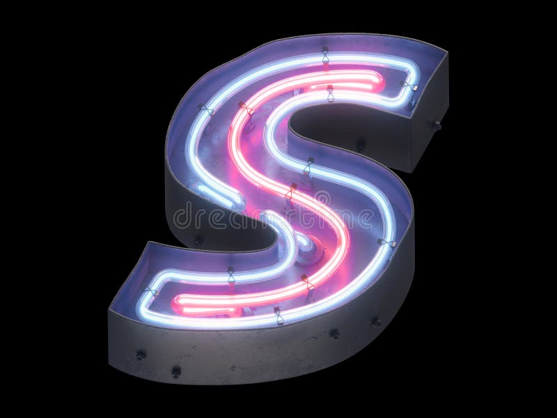 Night light alphabet. stock illustration. Illustration of electric ...