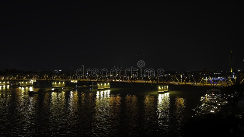 Riverside of the City at Night Stock Photo - Image of blue ...