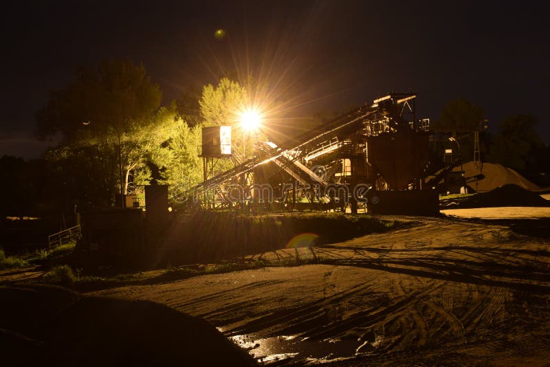 Night scenes of factory stock image. Image of manufacturing - 21890053