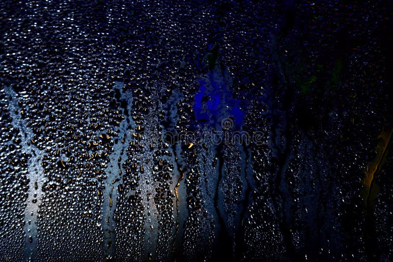 Night Light Reflection on Wet Glass Stock Photo - Image of movement ...