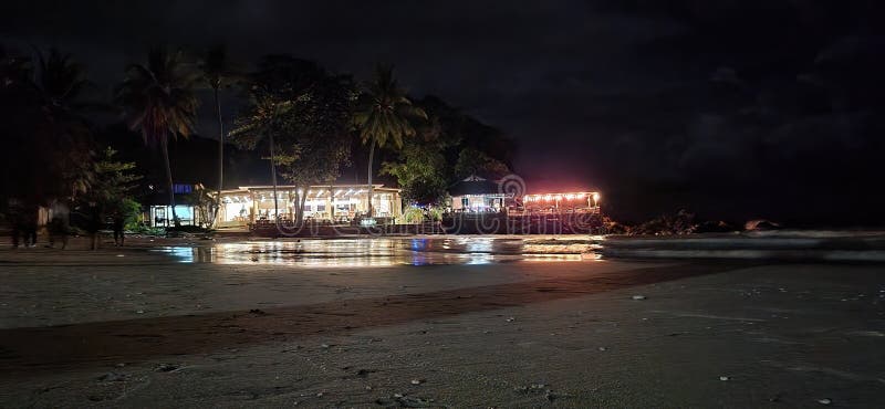 Night Light at the Resort Near the Beach Sand Stock Photo - Image of ...