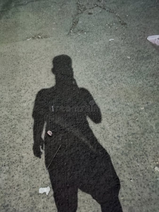 Night Light Shadow Show in the Road Stock Image - Image of night ...