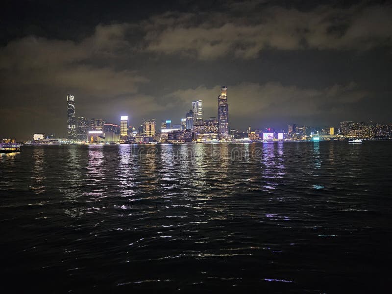 Night Light in Star Ferry Harbour Editorial Photography - Image of ...