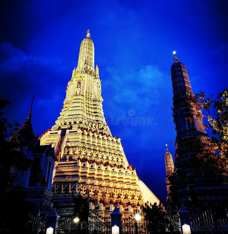Night light temple stock photo. Image of evening, nighttemple - 214561276