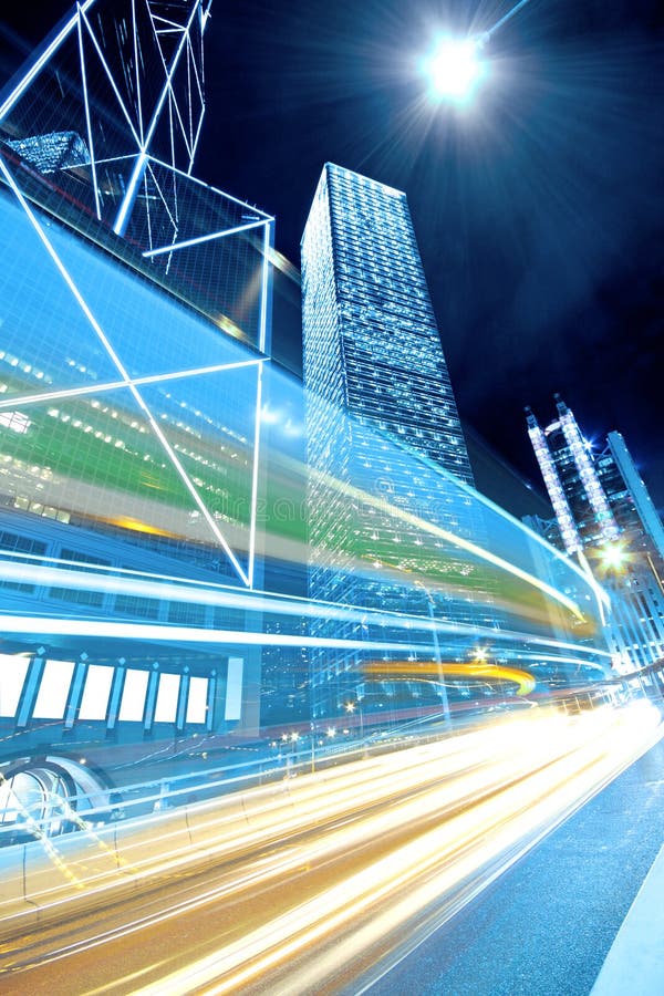 Night Light trace stock image. Image of highway, downtown - 20385583