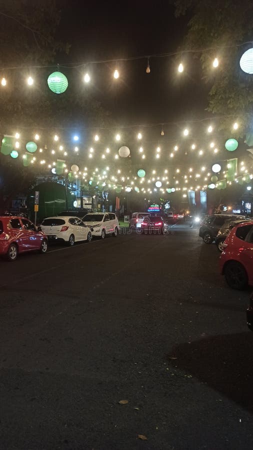 Night Lighting at Surabaya Street Stock Photo - Image of lamp, street ...