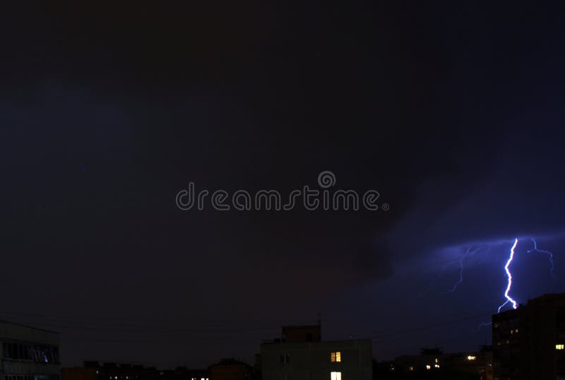 Night Lightning in the Clouds before the Storm and the July 14, 2016 ...