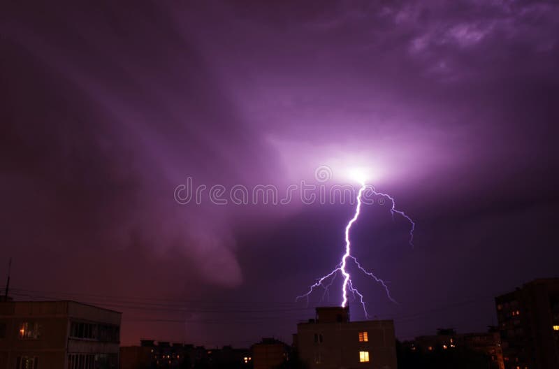 Night Lightning in the Clouds before the Storm and the July 14, 2016 ...