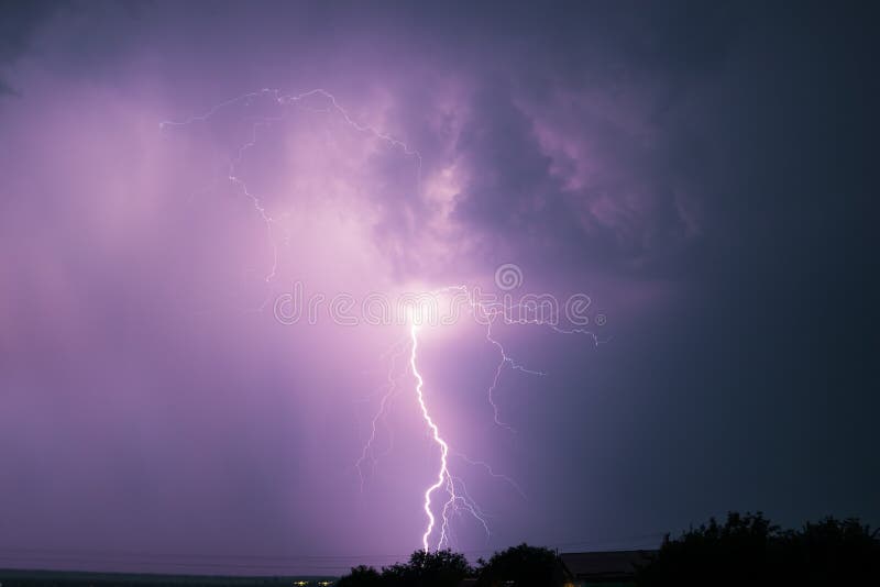 Night Lightning Over Forest Stock Image - Image of lightning ...