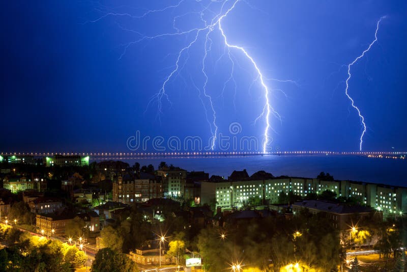 Night lightning stock image. Image of threats, lightning - 42617757